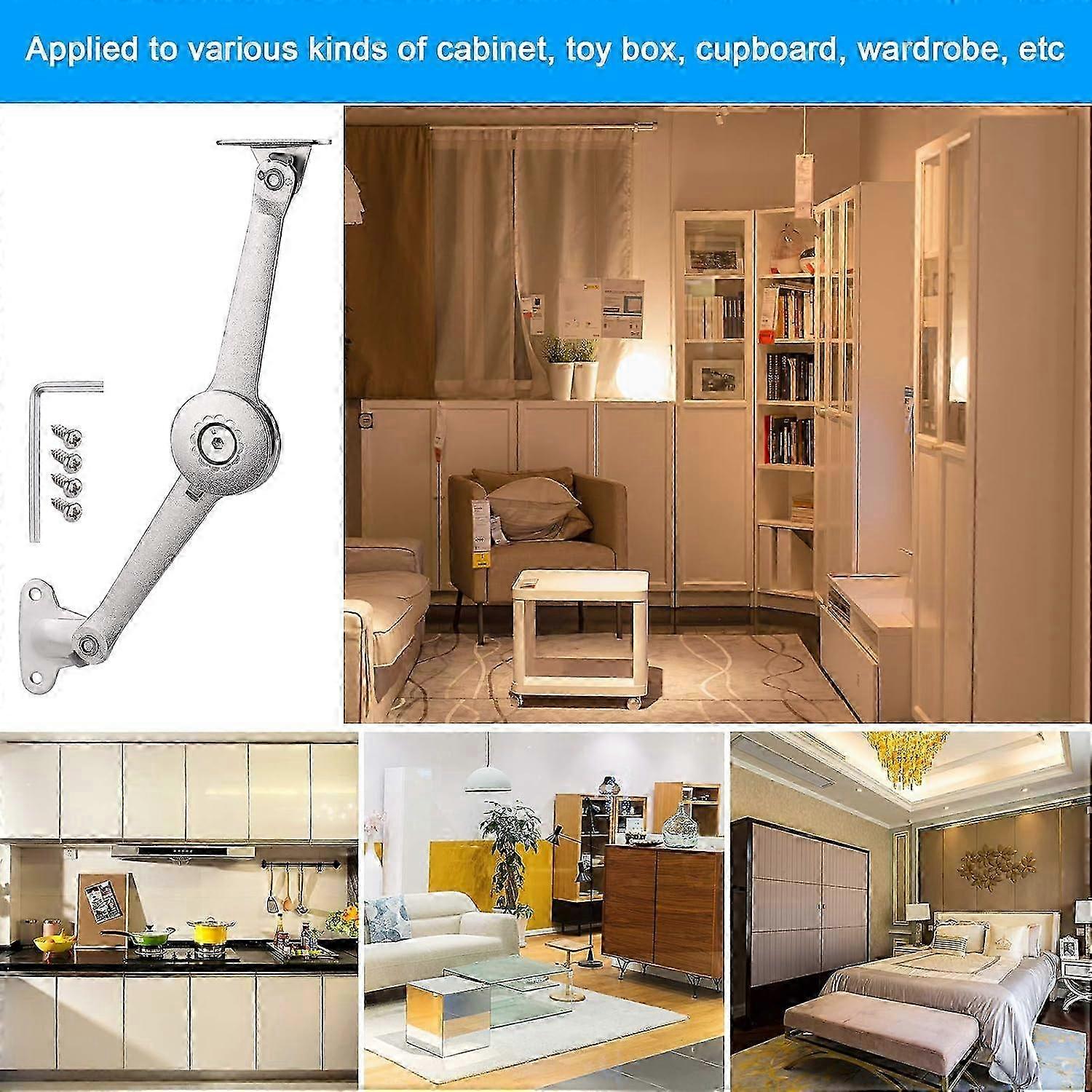 2Pcs Soft Close Lid Support Hinges with Screws & Hex Key, Folding Lid ...