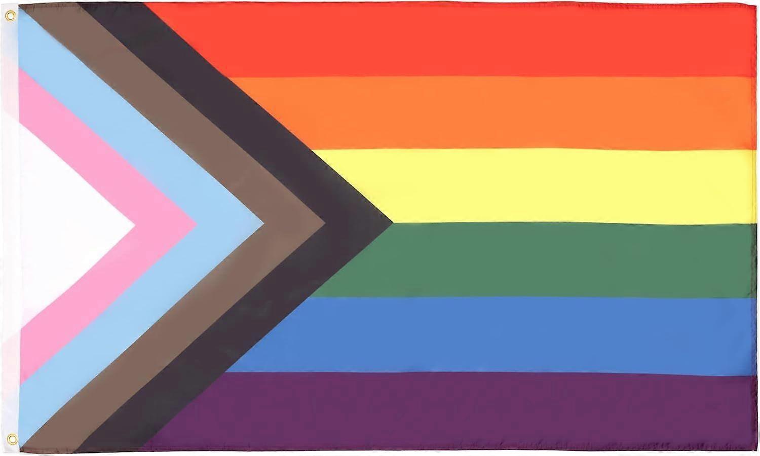 Rainbow Progress Pride Flag - Lgbt Banner with Two Metal Grommets ...