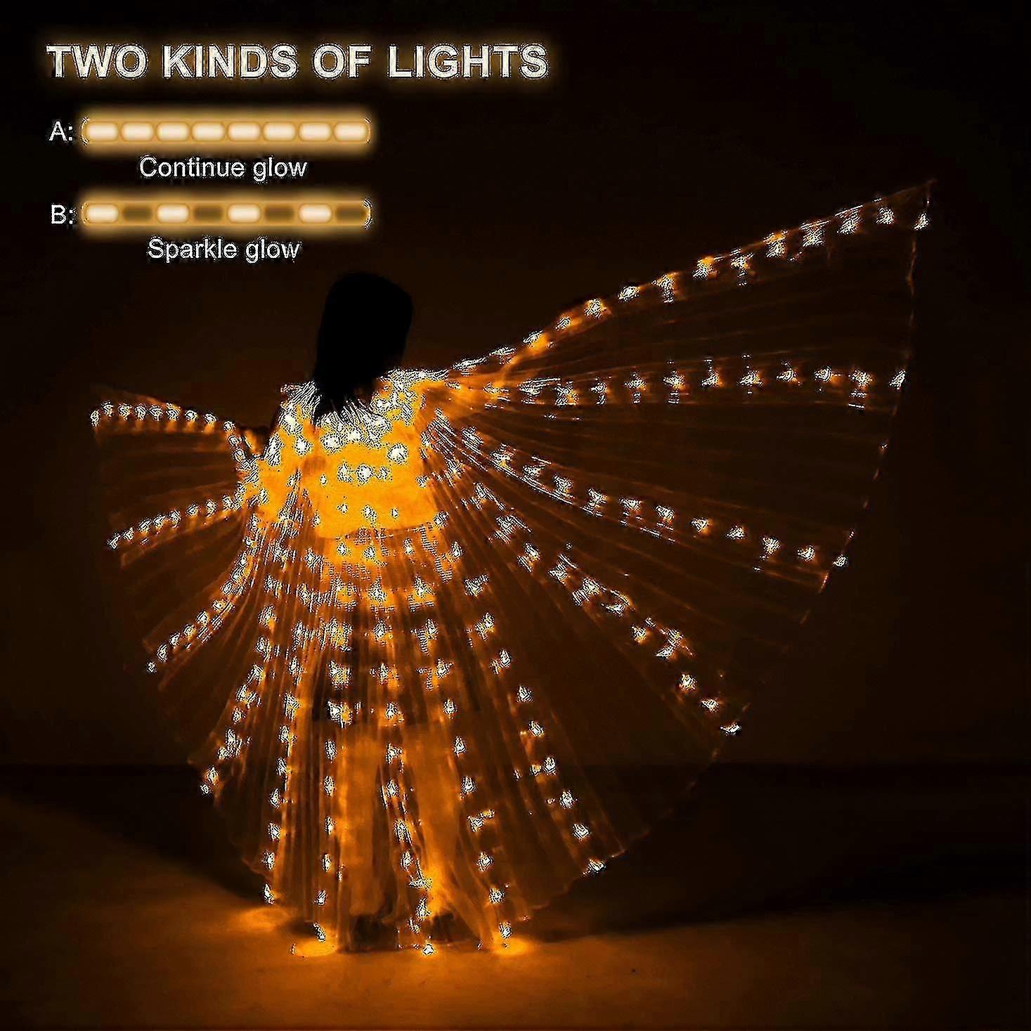 Led Luminous Big Wings Adult Warm Light Golden Wing Butterfly Cloak Bar ...