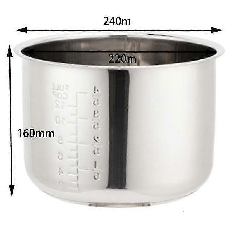 6L Pressure Cooker Inner Pot Rice Pressure Cooker Liner Stainless Steel ...