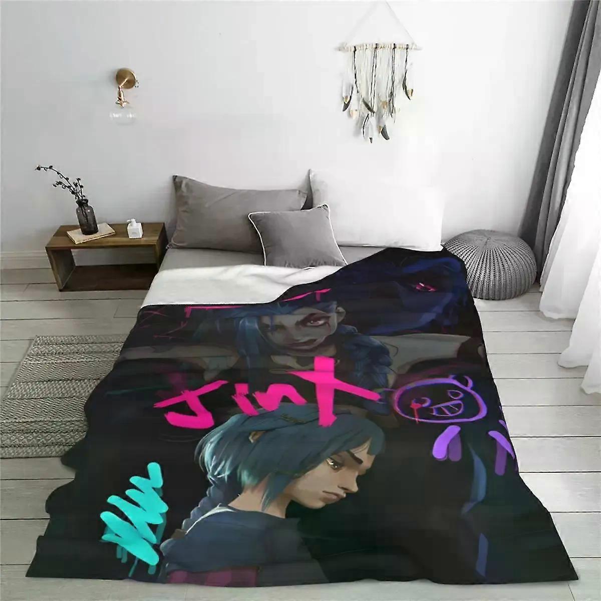 Arcane LoL Game Flannel Throw Blankets Jinx Movie Blankets for Bed ...