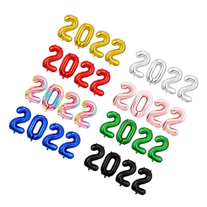 32 Inch 2022 Balloon Set Aluminum Foil Balloons New Year Mall Decor ...