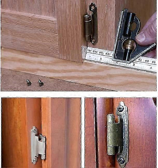 Pack of 4 Self-Closing Hinge, 270 Degree Hinge Overlay Polished Chrome Furniture Cabinet Hinges ...