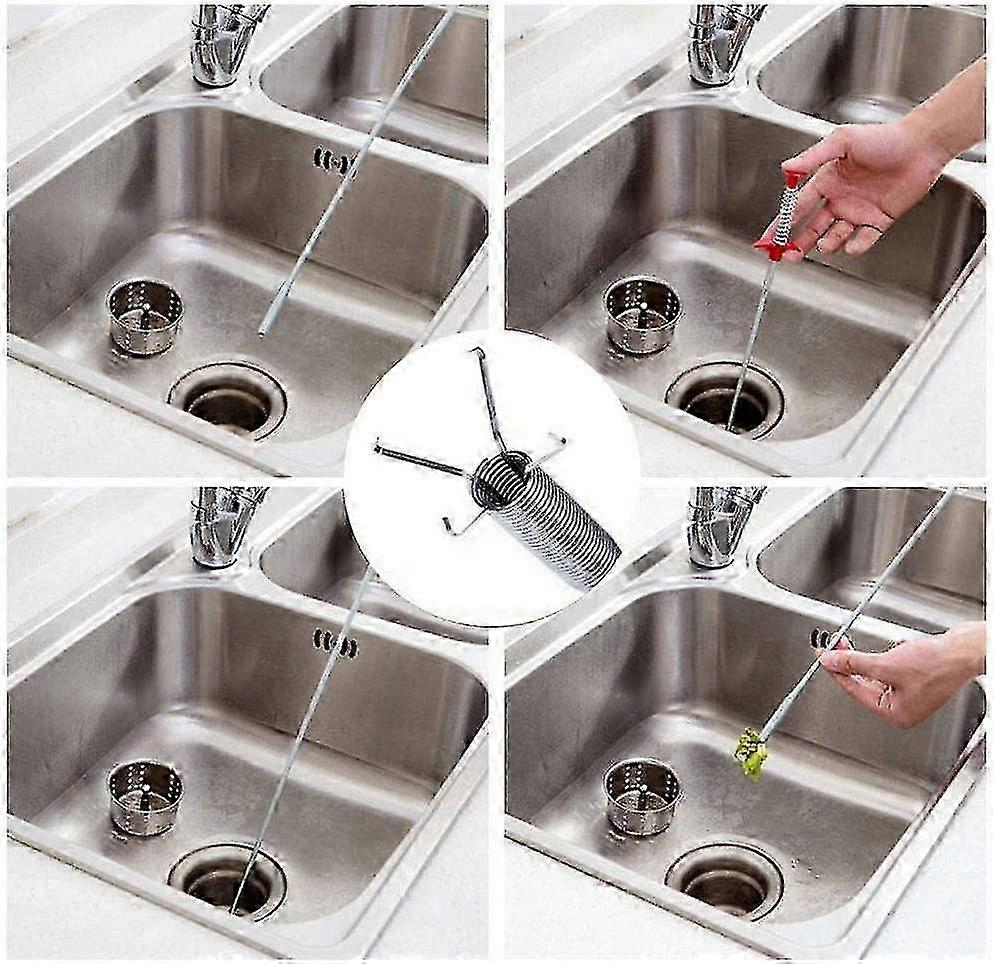 Drain Unblocker, 6 Pack Sink Unblocker Tool, Snake Drain Cleaner, Drain ...