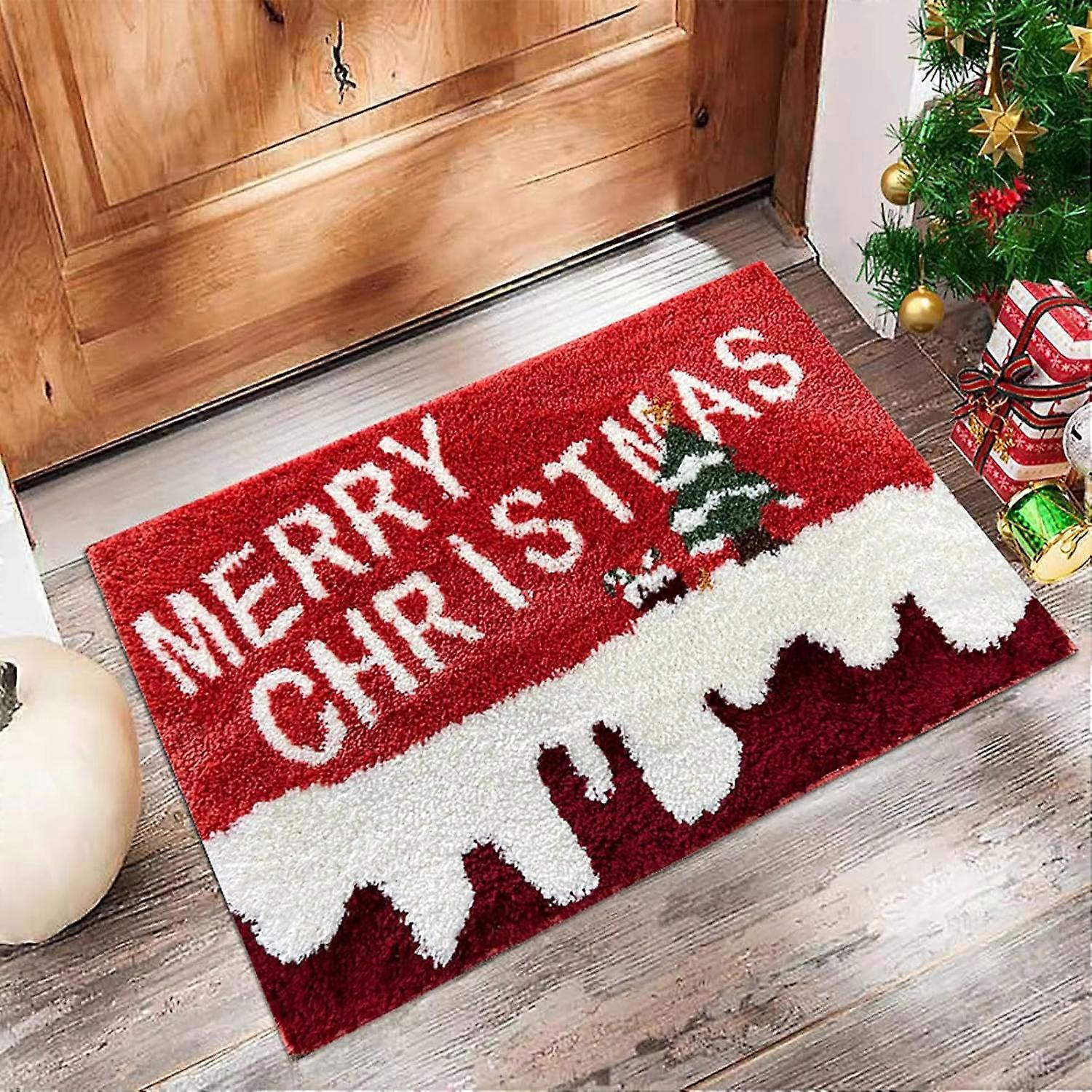 Christmas Door Mat Santa Claus Gingerbread Man Carpet Indoor Outdoor ...