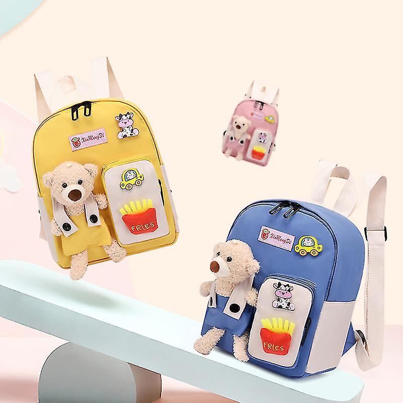 2022 Cartoon Bear Canvas School Bags For Gilr Cute Kids Kindergarten ...