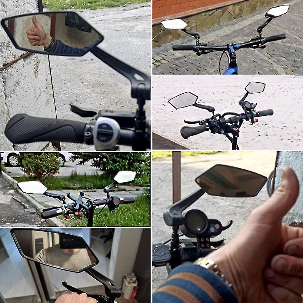 New Bicycle Mirror Explosion-proof Adjustable Large Lens Bike Rearview ...
