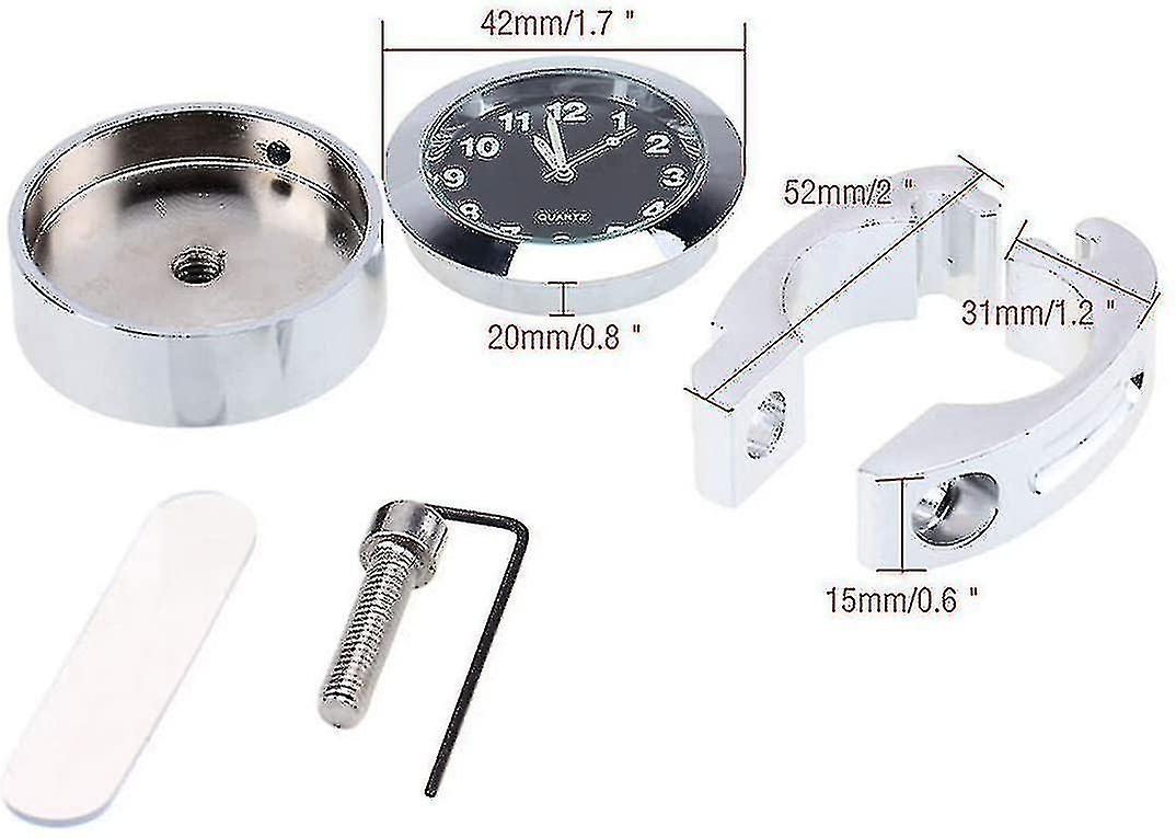 Motorcycle Handlebar Clock Mini Motorcycle Clock Watch Waterproof 7/8 ...