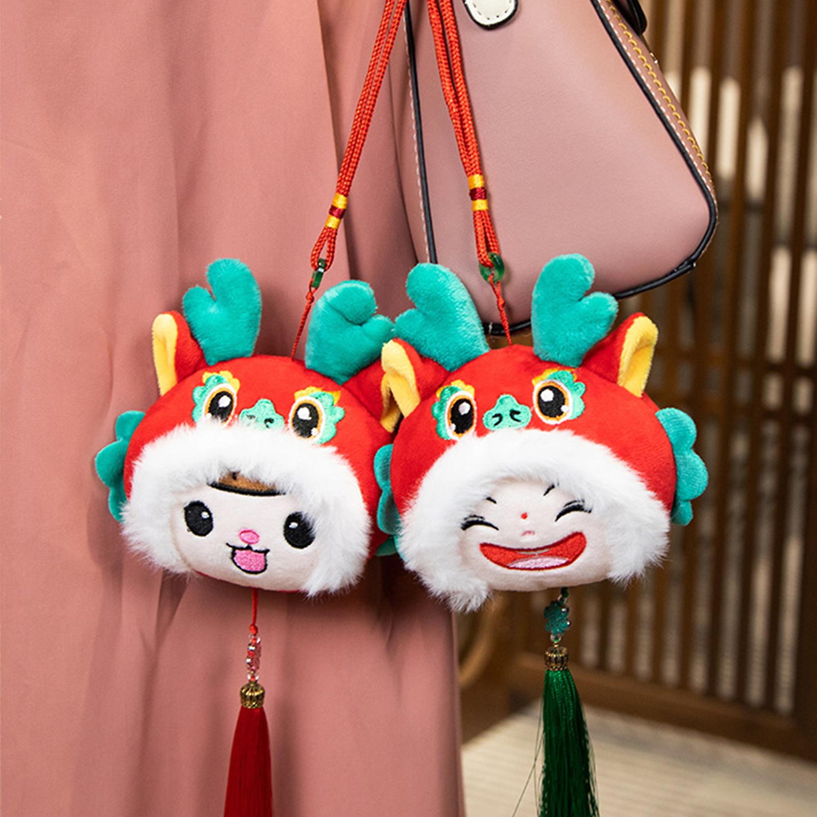 Dragon Plush Pendant Cute Chinese Folk Style Dragon Doll Plushies Bring ...