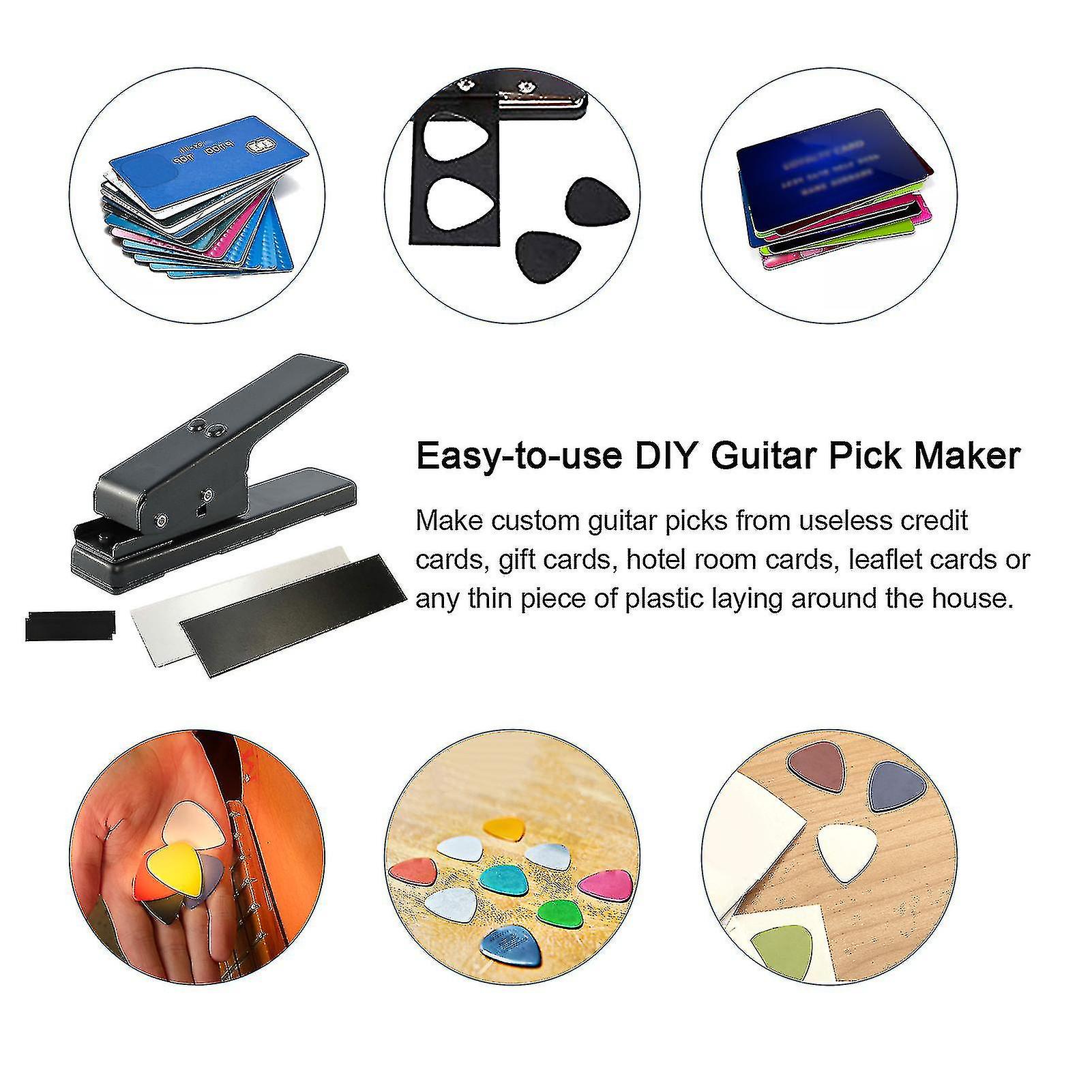Guitar Pick Punch Set With 2 Pick Strips 2 Sandpaper Easy-to-use Diy ...
