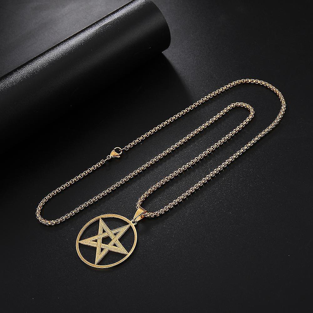 Skyrim Supernatural Pentagram Necklace For Men Stainless Steel Box ...