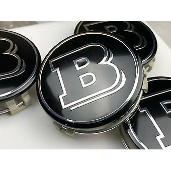 Set Of 4 Brabus Black Mercedes Benz Alloy Wheel Centre Caps 75mm Hub ...
