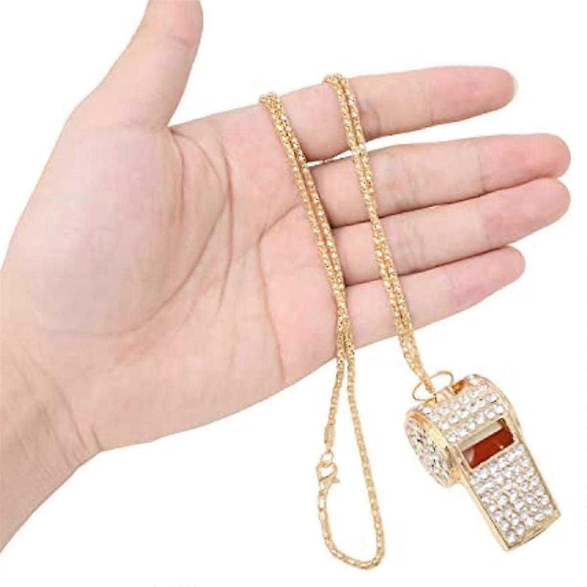 Gold Necklace Style, Exquisite Diamond-Encrusted Referee Whistle, Cute ...