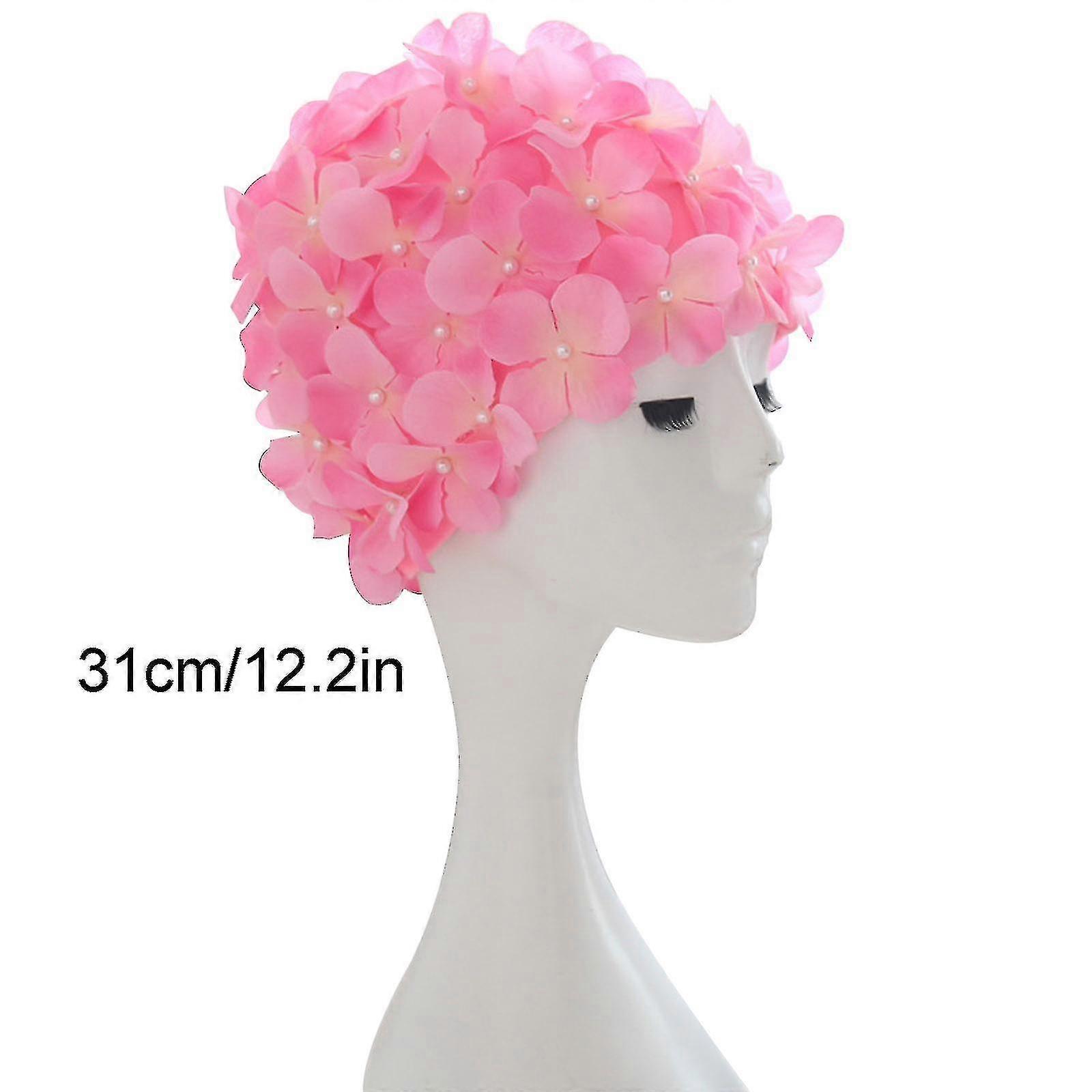 Women Swim Cap Petal Retro 3d Floral Swimming Hat Lady Flowers Bathing ...
