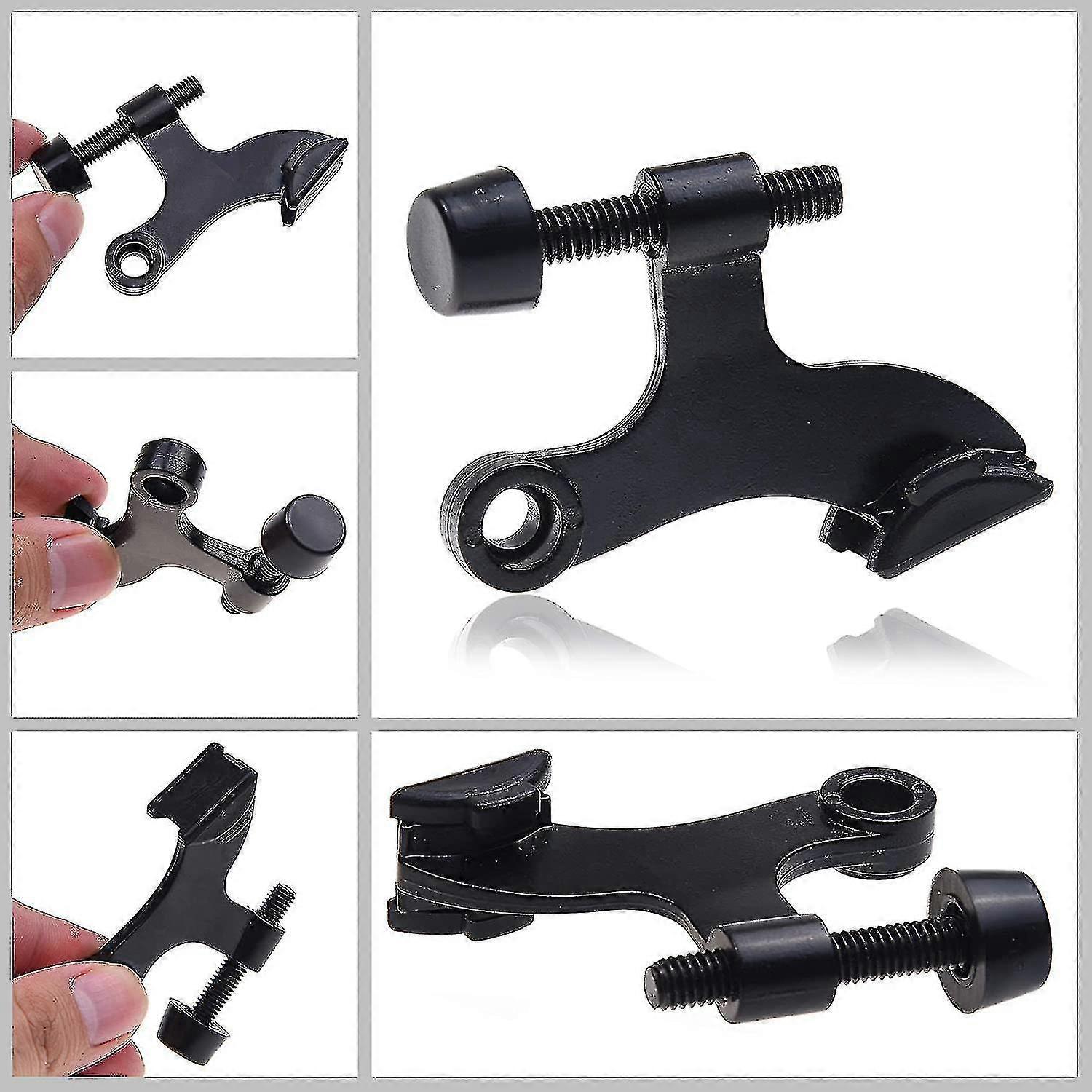 4x Black Hinge Pin Door Stops - With Bumper Guard Caps - Easy To ...