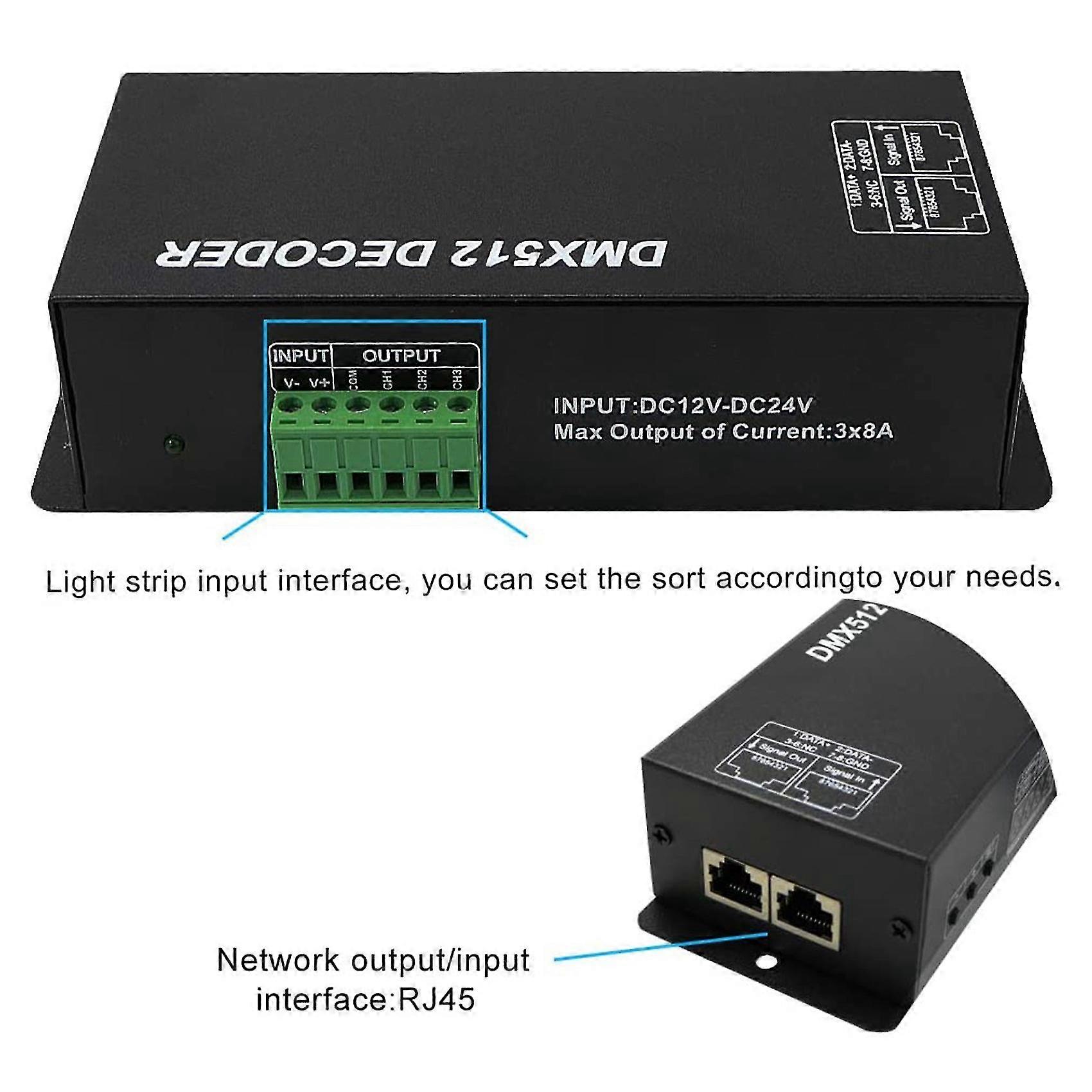 High Power Dmx LED Controller LED DMX 512 Decoder Dimmer Driver DC12V-24V for LED Rgb Strip or ...