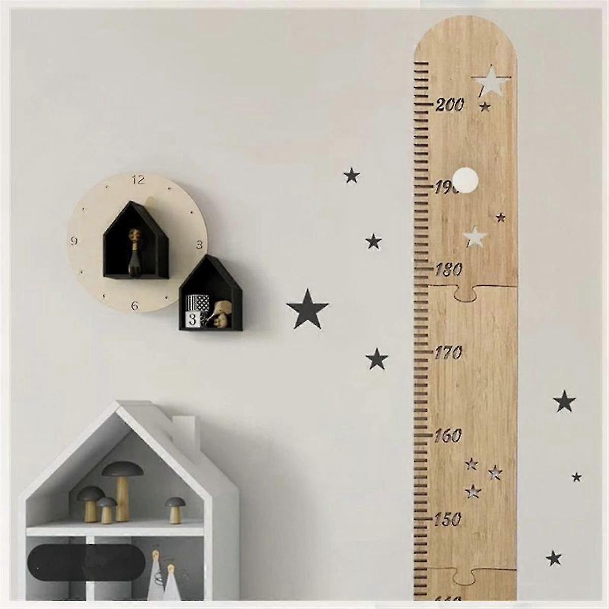 Children's Wooden Height Ruler Children's Room Patchwork Wooden Star ...