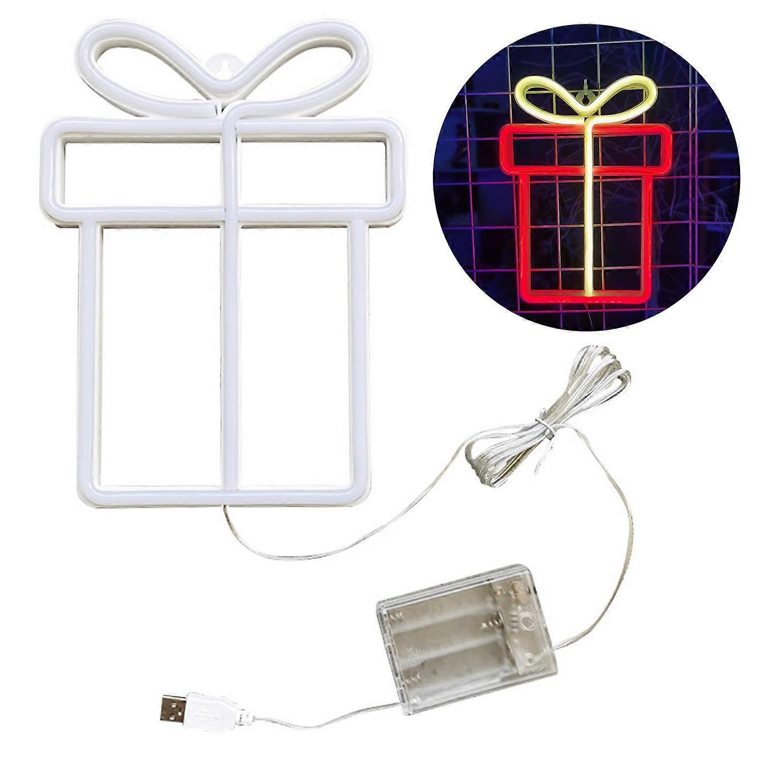 LED Gift Box Neon Lights Vibrant Colors Easy to Use Create Atmosphere ...