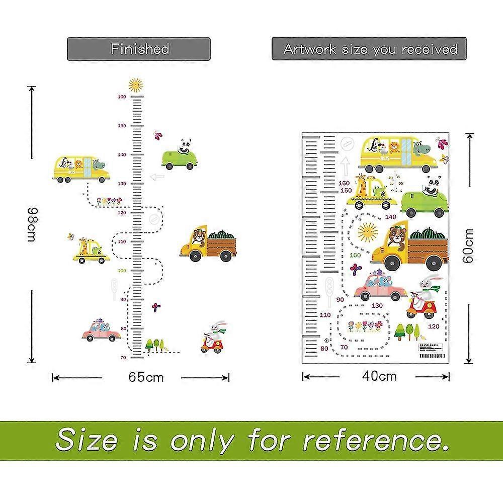 Cartoon Height Measure Wall Sticker For Kids Rooms Growth Chart Nursery ...