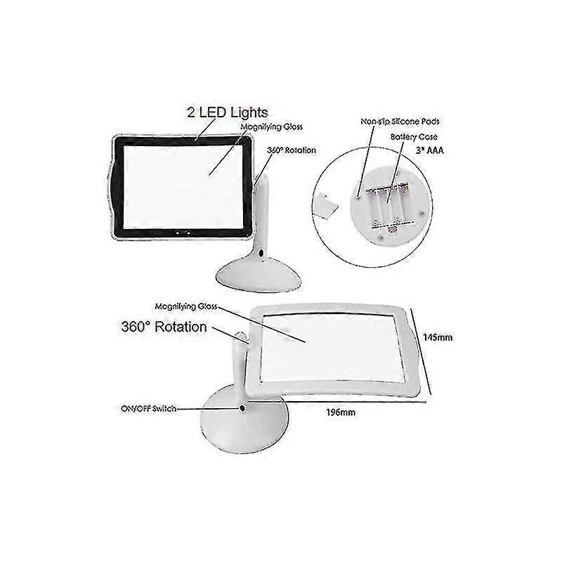 3x Rectangular Magnifying Glass With Led Light, Full Page Magnifying ...
