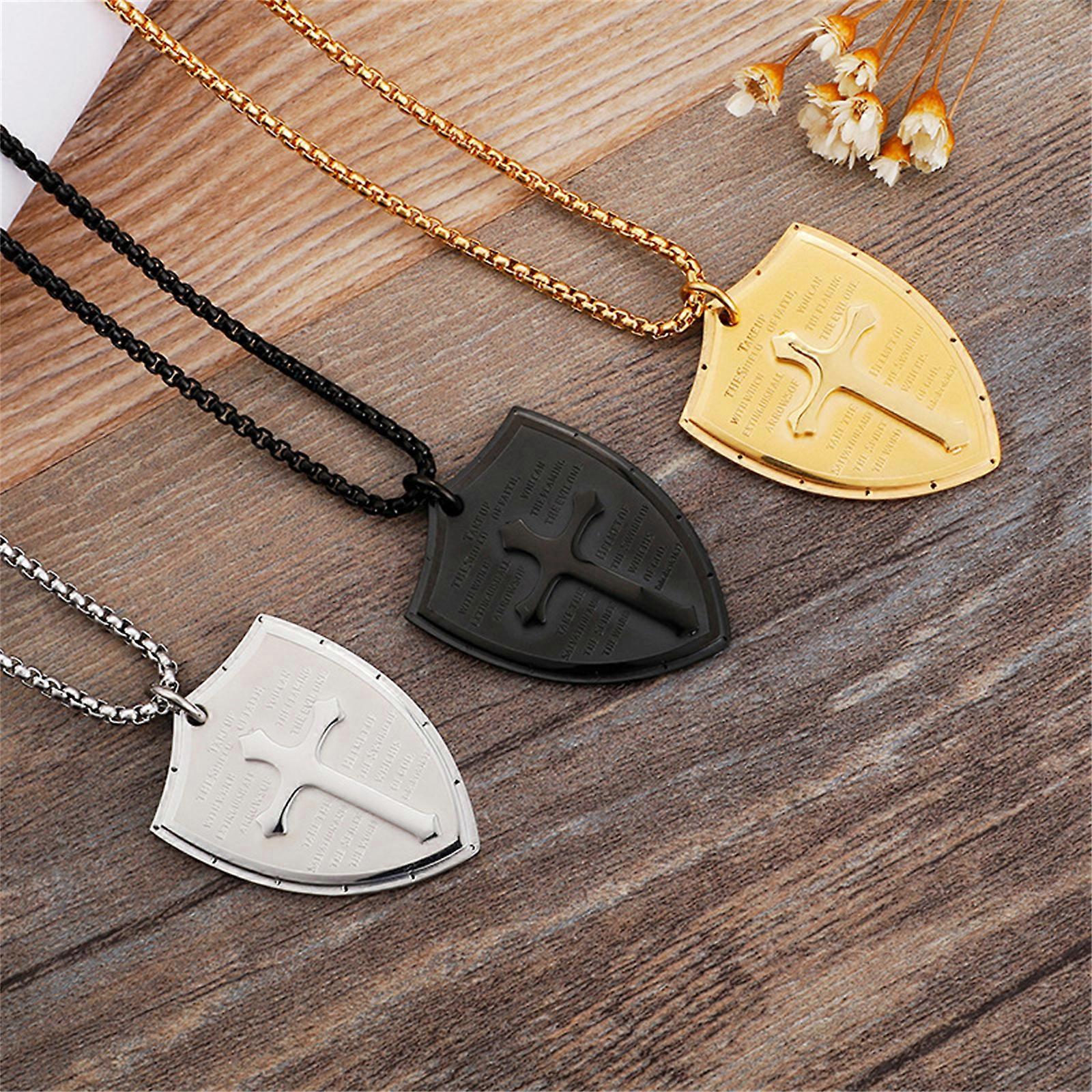 Jesus Christ Pendant Shield Armor of God Ephesians 6:16-17 Stainless ...