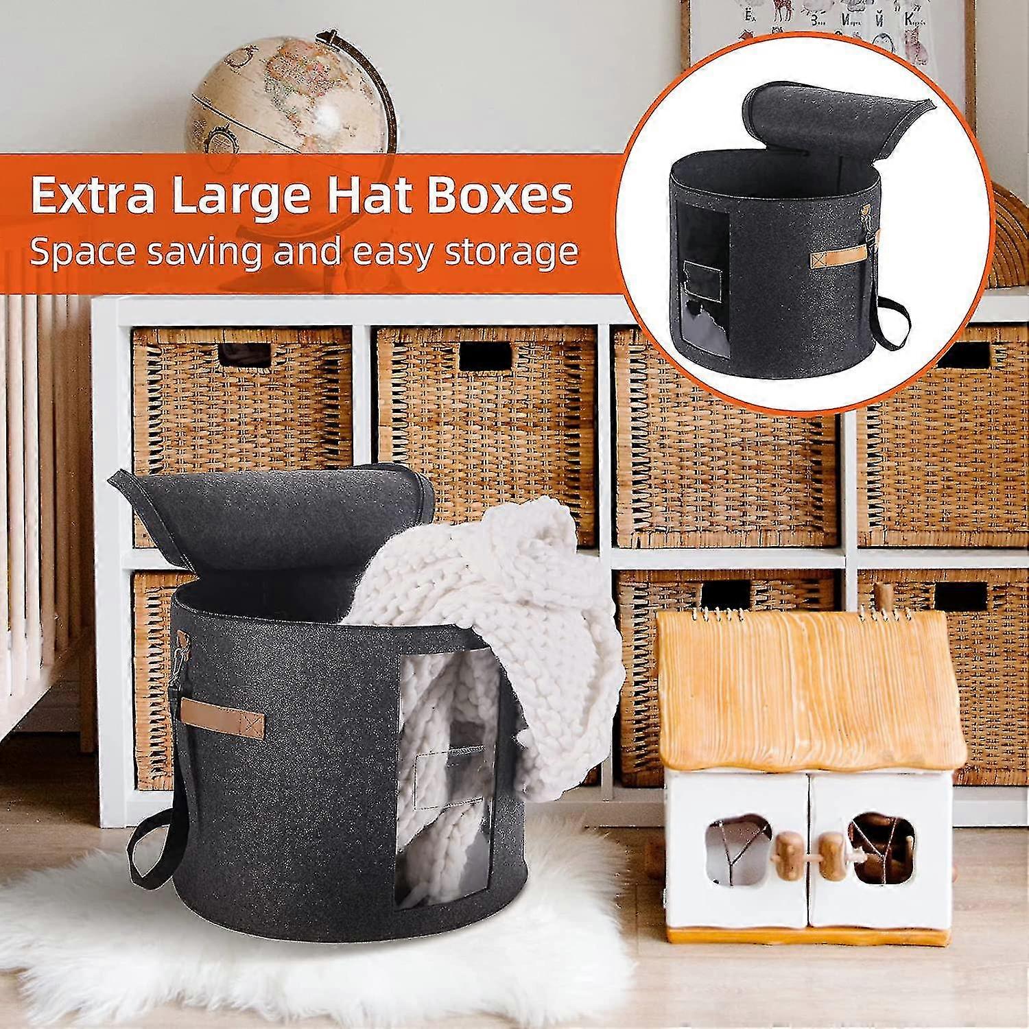 Hat Box Large Hat Storage Box Hat Boxes For Women Storage Large Round ...
