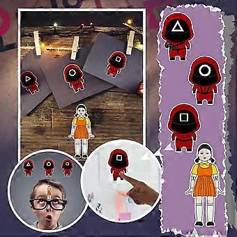 4pc Squid Game Sticker Soldier Doll Scary Stickers Cartoon Character ...