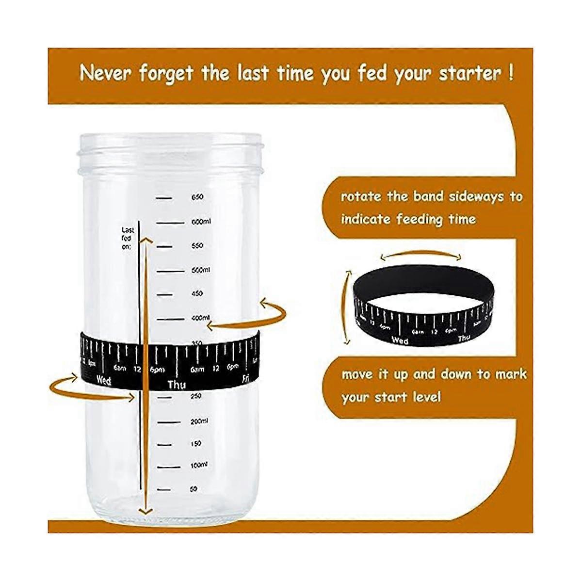 Glass Airtight Jar Sourdough Maker Natural Fermentation Jar with Lid ...