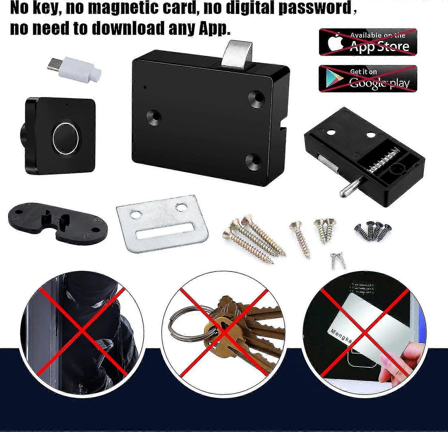 Smart Fingerprint Locks, Hidden Electronic Lock For Box Drawer Cupboard ...