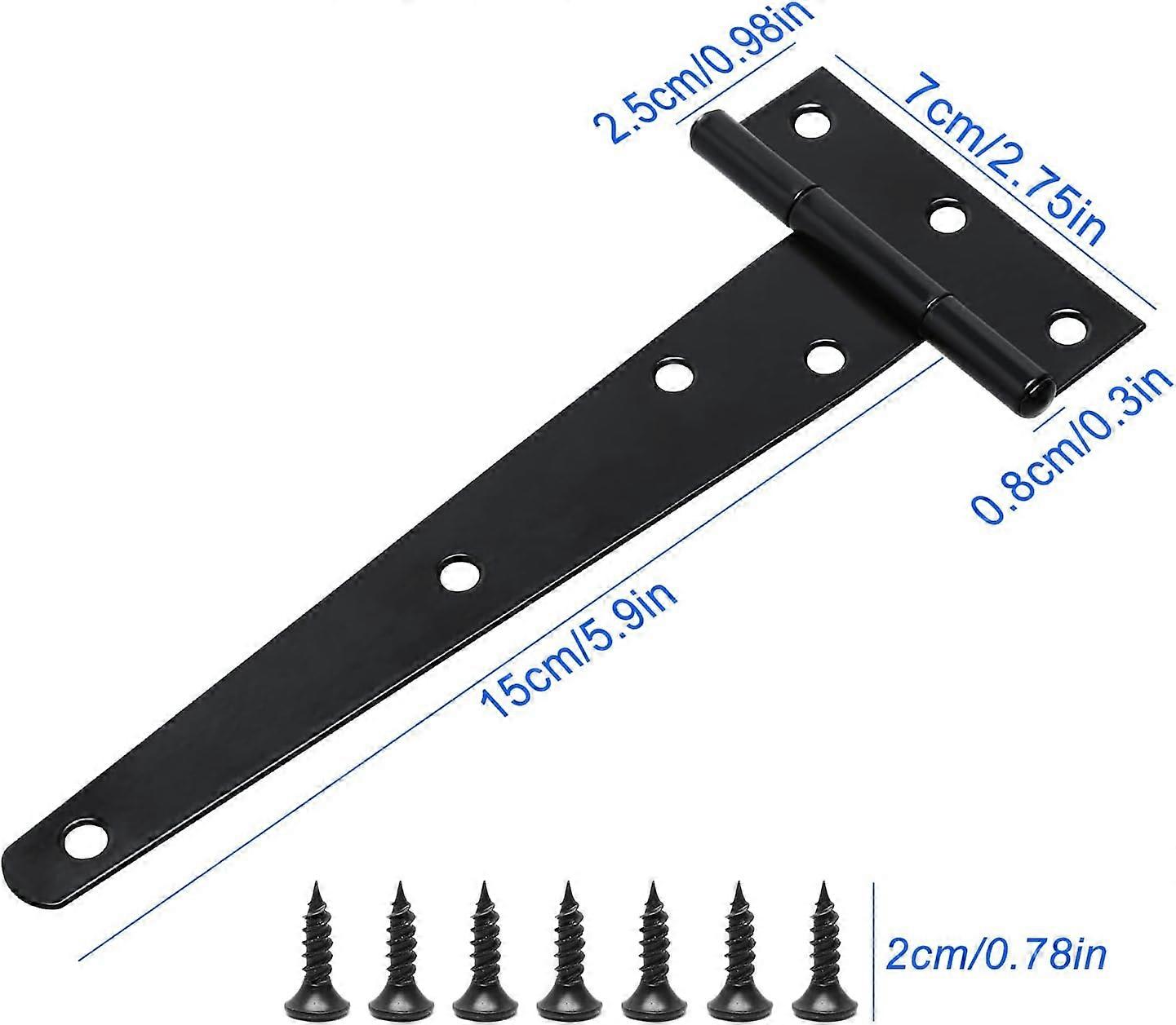 Pack of 4 Heavy Duty T-Hinges with Fixing Screw, 150mm T-Shaped Hinges ...