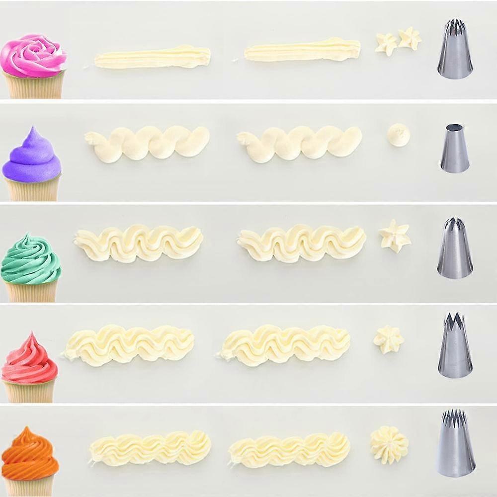 5 Pcs Braided Decorating Tube Nozzle Tips Set, Half Row Woven Flower ...