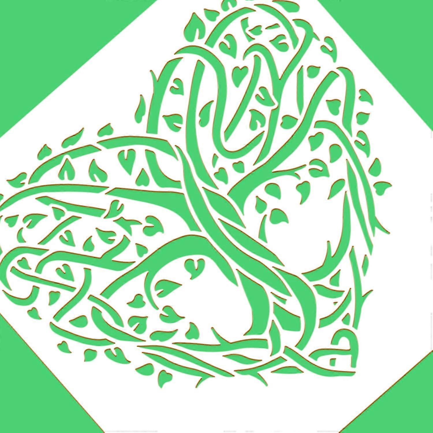 11.8x11.8inch Heart Stencil for Painting Square Tree of Life Stencils ...