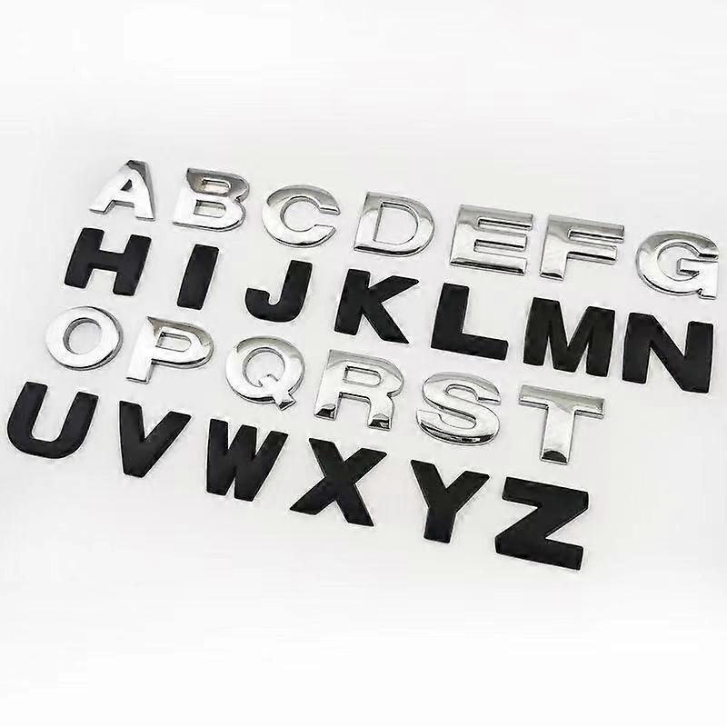 1Pcs 3D Metal 45mm 25mm DIY Letters Alphabet Emblem Numbers Chrome ...