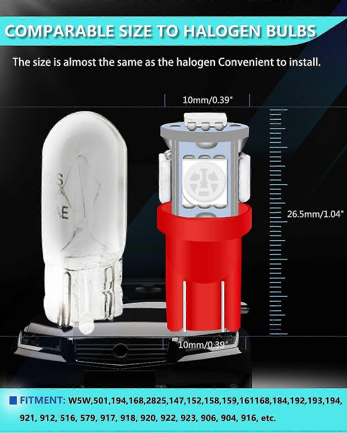 194 Led Bulb Red T10 Led Bulb Map Lights. W5w 168 Led Bulb. 2825 Bulb ...