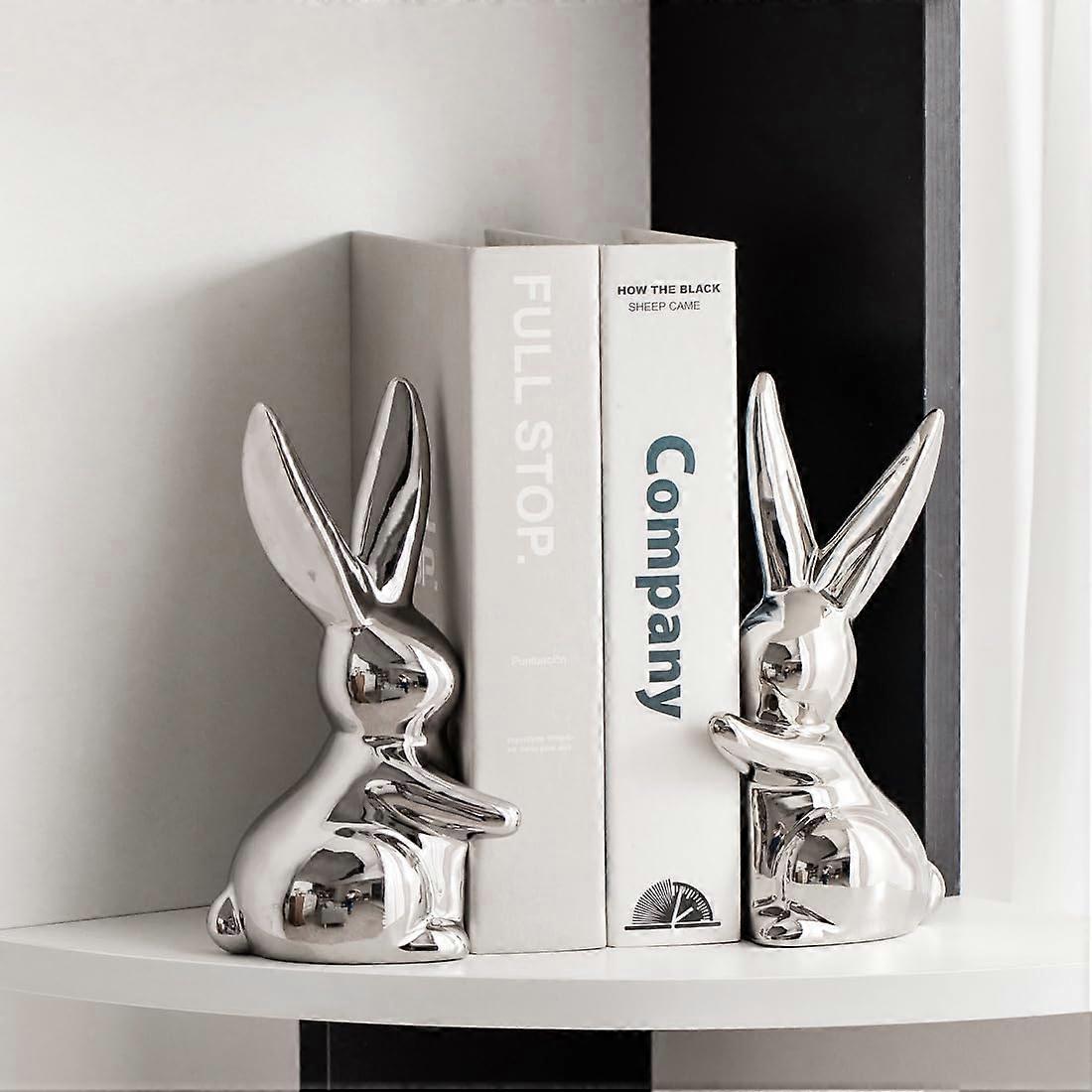Decorative Ceramic Book Ends, Quirky Rabbit Bookends, Bunny Book ...