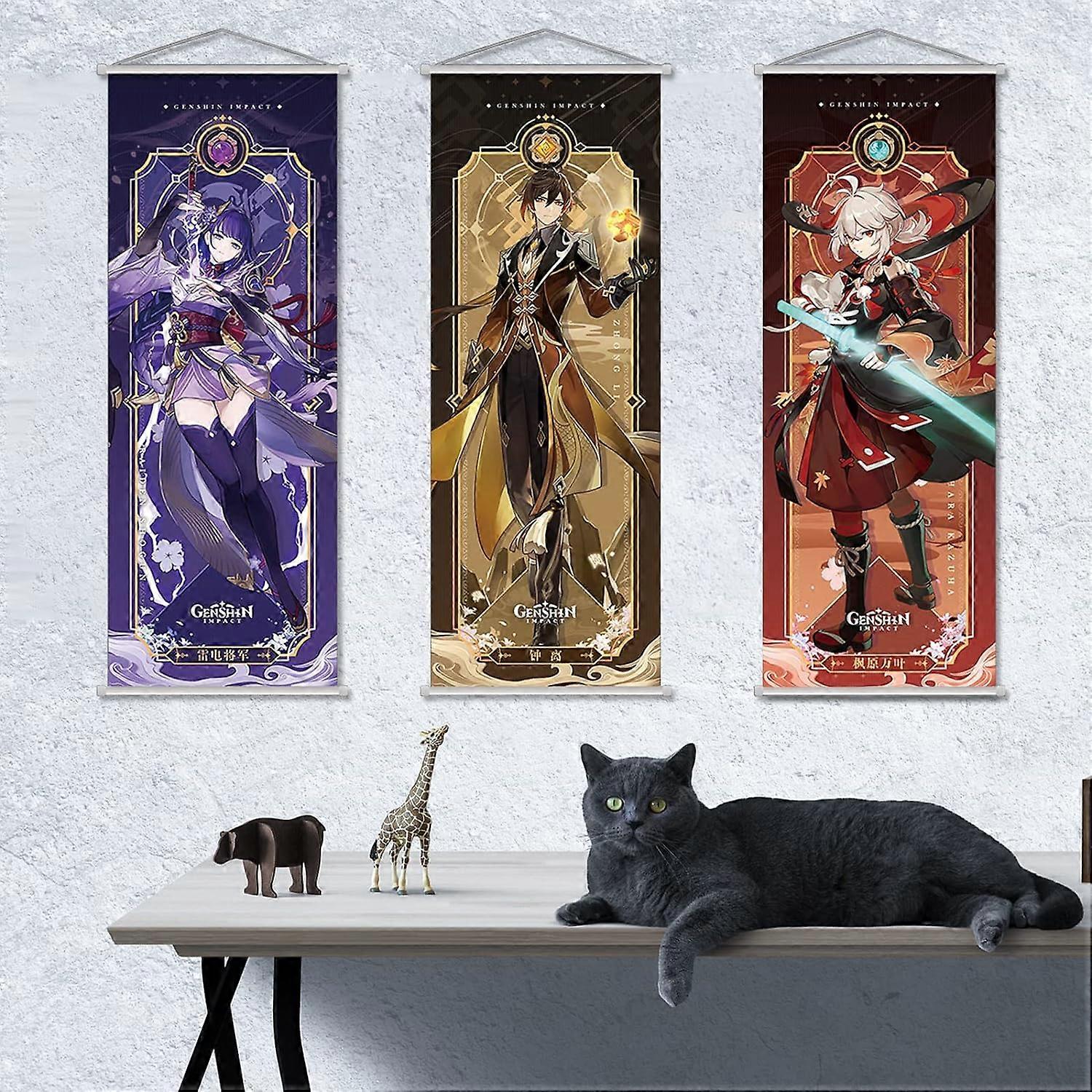 Genshin Impact Poster Game Hanging Wall Art Artistic Canvas Genshin ...