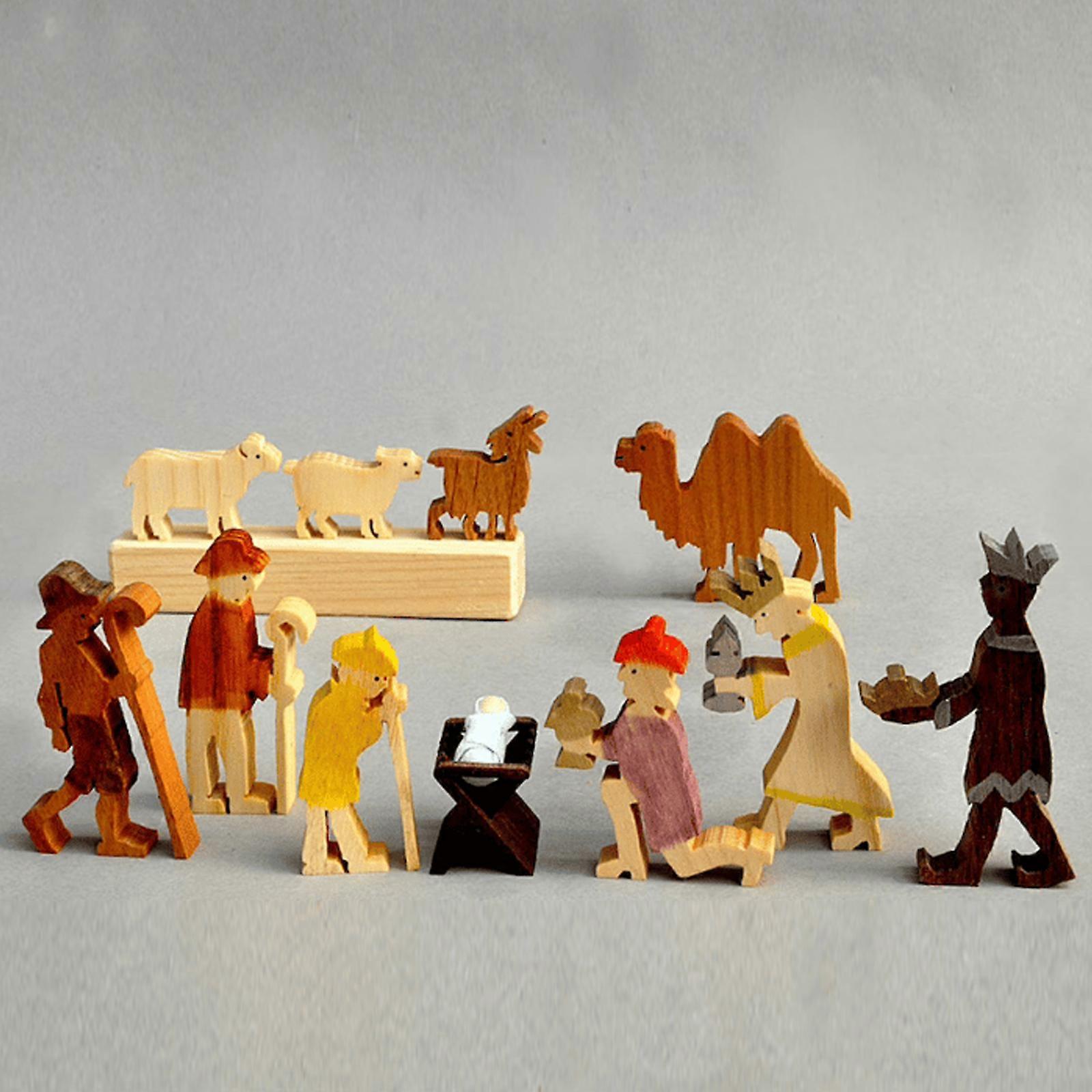 The Christmas Story Unique Nativity Set Wooden Nativity Scene | Fruugo UK