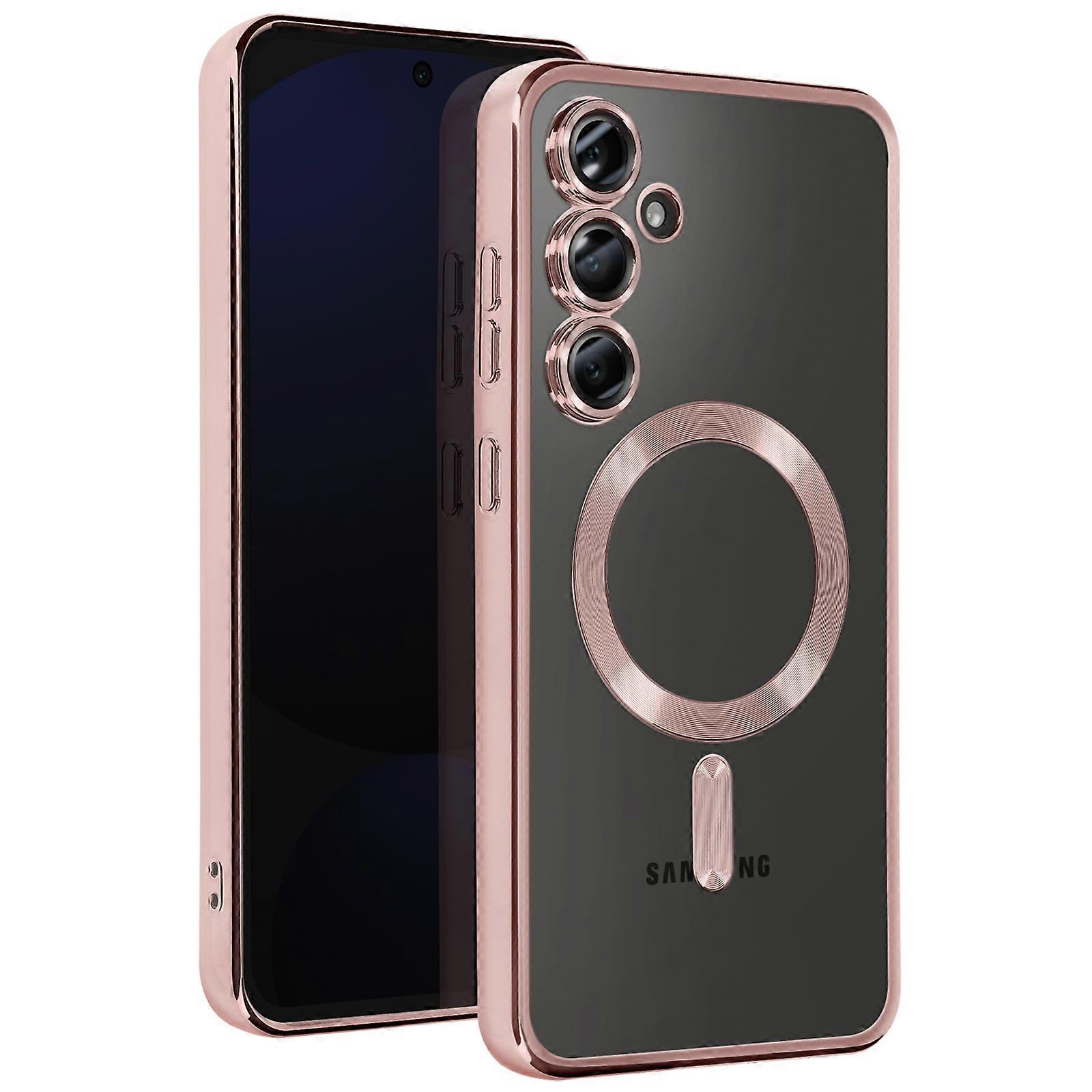 MagSafe Case for Galaxy S24 FE Silicone Chrome Frame, Rose Gold | Fruugo UK