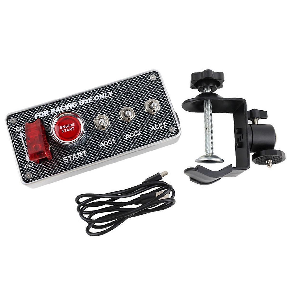 USB 12V Ignition Switch Panel Ignition Push Buttons LED Toggle Switch ...