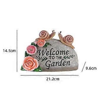 Garden Statue Solar Light Resin Outdoor Snail Welcome Figurine Eco ...