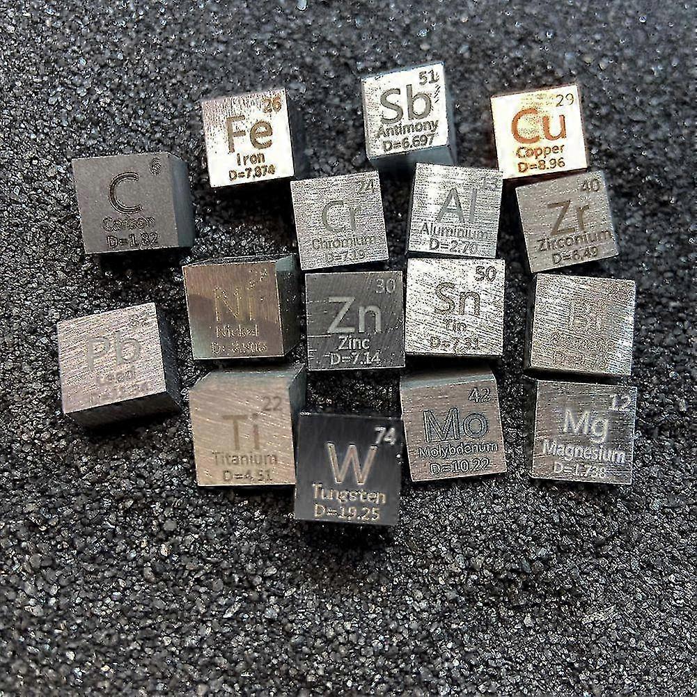 15 Piece Metal Element Cube Set - Perfect for Science Enthusiasts ...