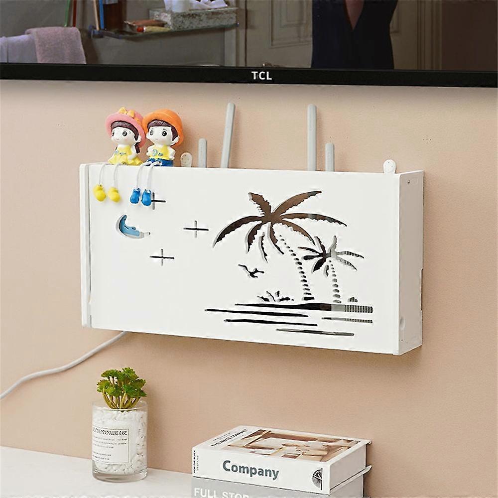 Wifi Router Storage Box Outlet Set Top Case Wall Mount Board Cover Hide ...