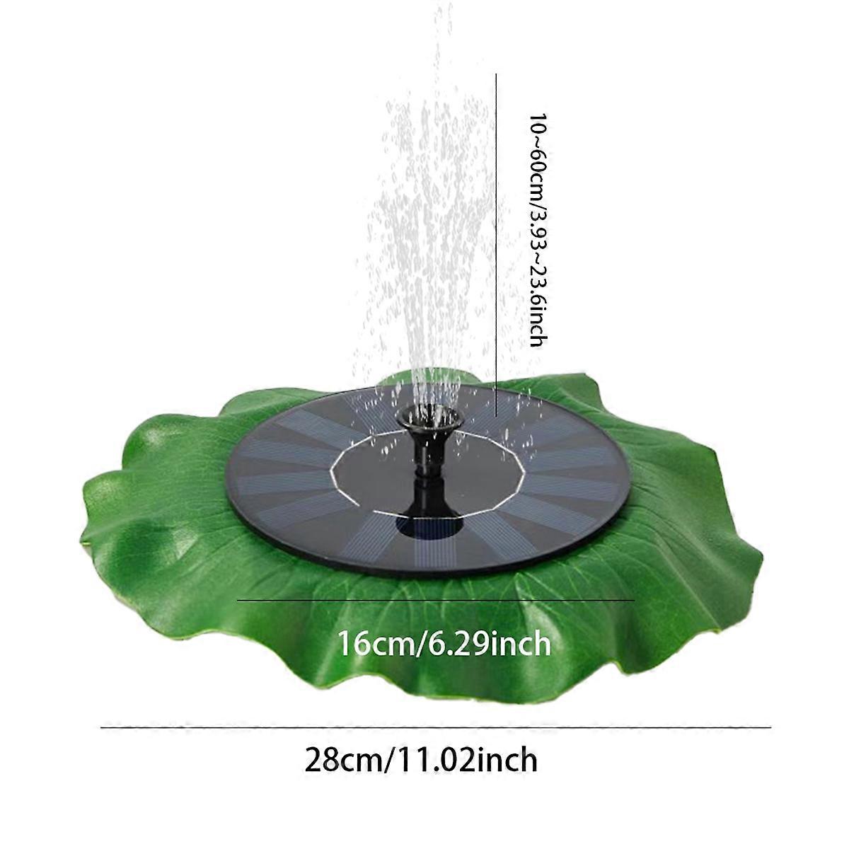 Solar Water Fountain with 6 Nozzles Mini Water Fountain Bird Bath Lotus ...