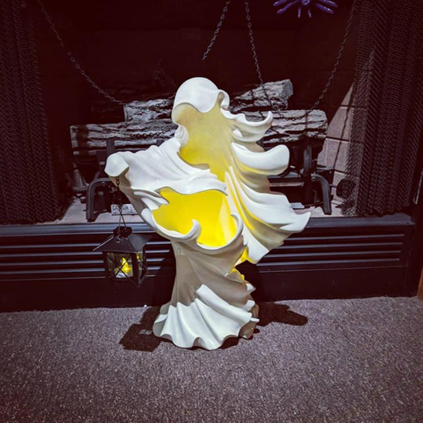 Small Ghost Figurine Statue, Figurine With Lantern Decor Statue ...