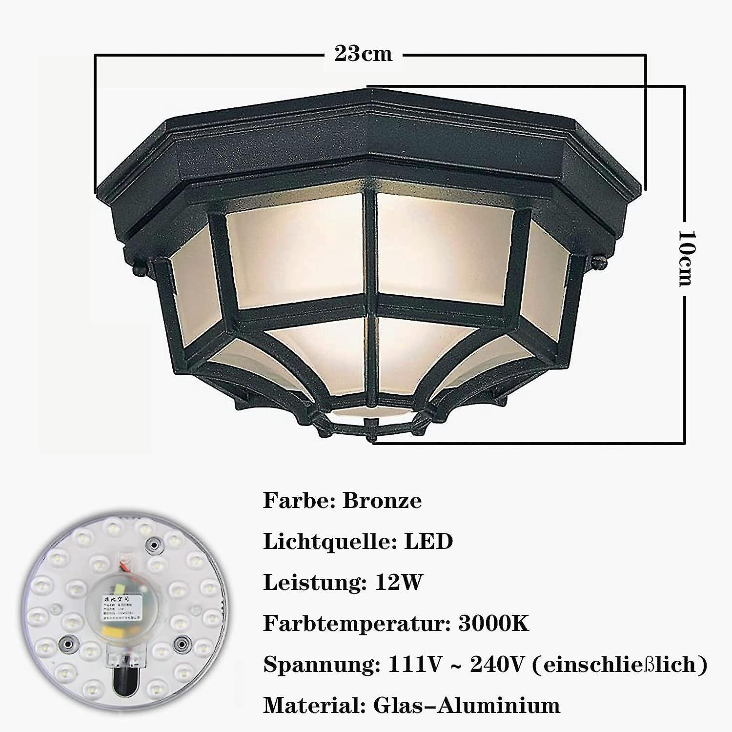 12w Led Outdoor Ceiling Light, Outdoor Wall Light With Motion Sensor ...