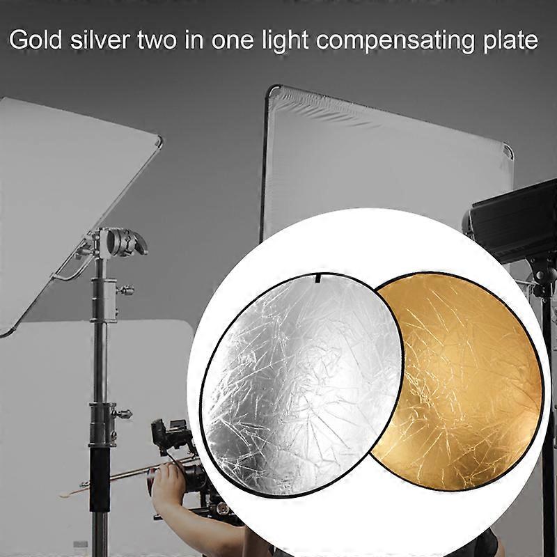 Reflective Board 2-in-1 Collapsible Round 60cm Photography Reflector ...