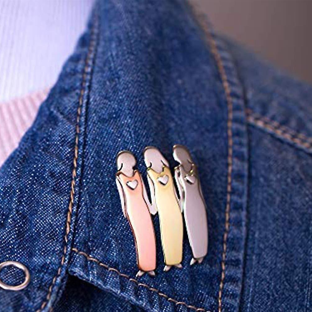 Alloy Sister Brooch Pin Set: 3 Sisters Clothing Pin Sisterhood Brooch ...