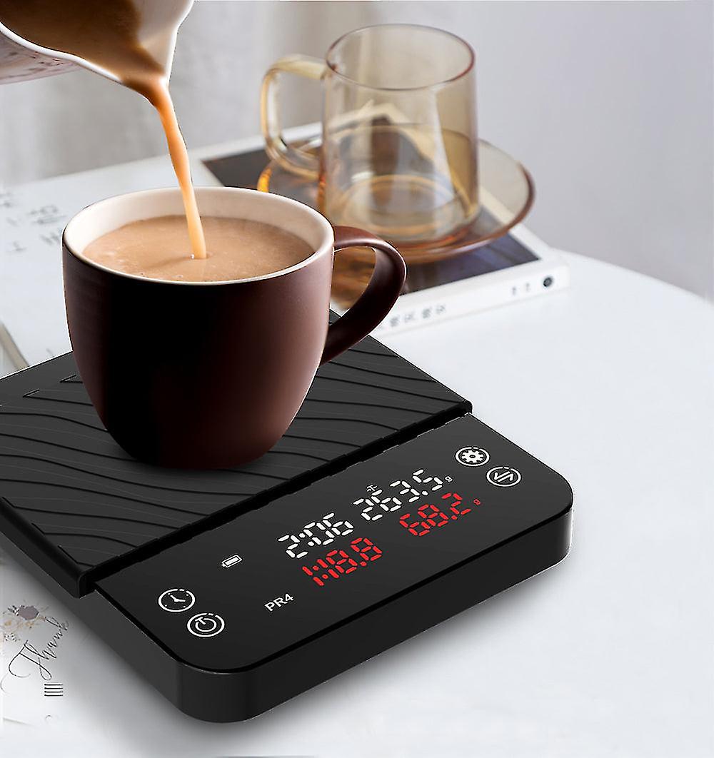 Smart Digital Coffee With Timer Mini Black Electronic Scale Built-in ...