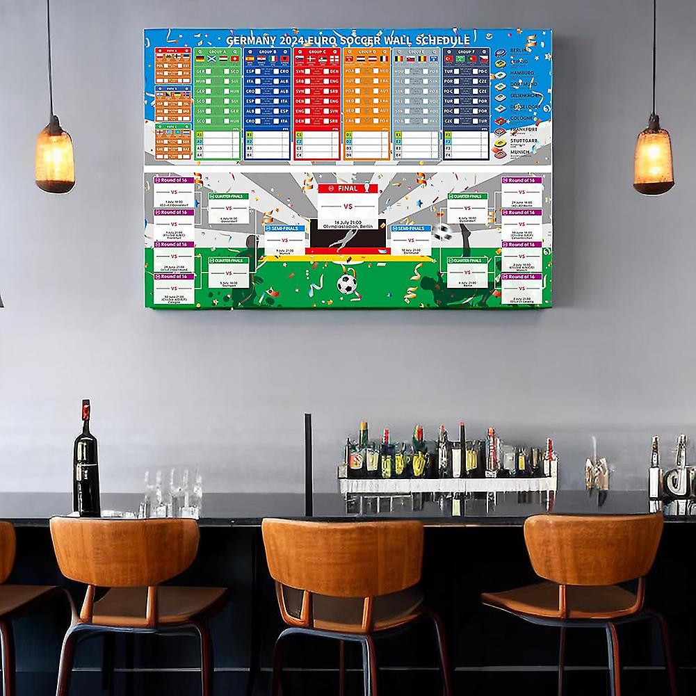 2pcs Euro 2024 Germany Fixtures Chart Self-Adhesive Soccers Poster for ...