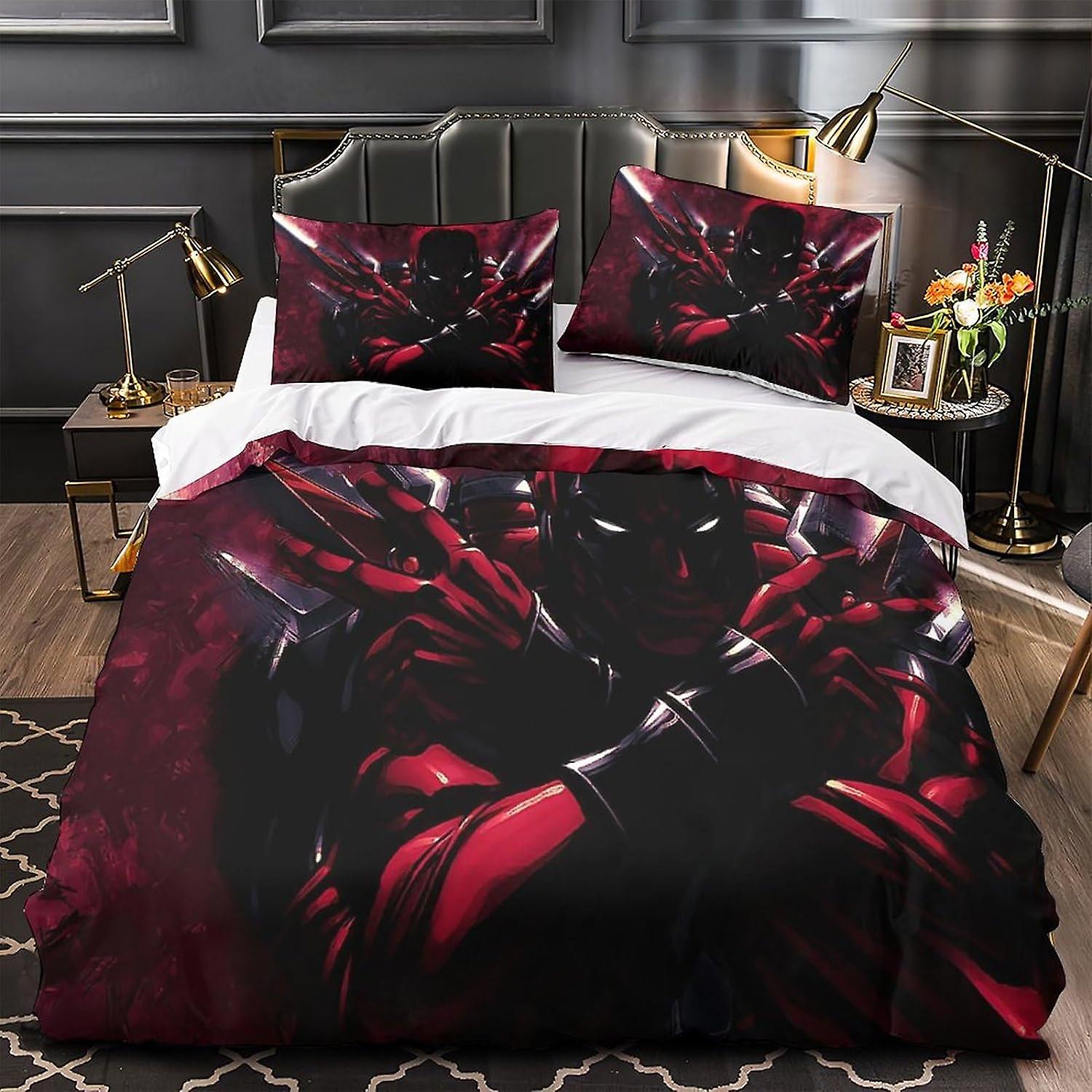 HOUKIG Bed Set Deadpool Superheroes with Duvet Cover And Pillowcase ...